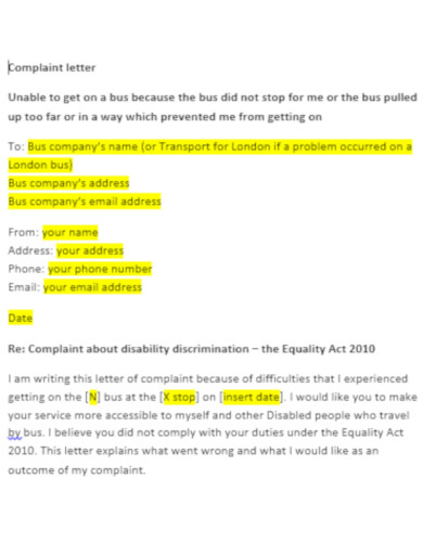 13+ Free Travel Complaint Letter Templates - Word, PDF