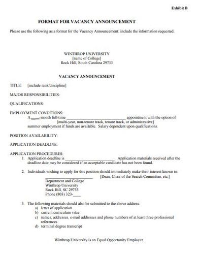 12+ Job Announcement Templates - PDF