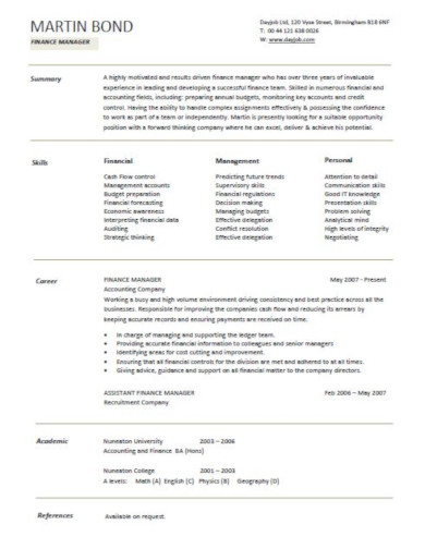 20+ Finance Resume Templates - Word, Pages, PSD, Publisher, PDF