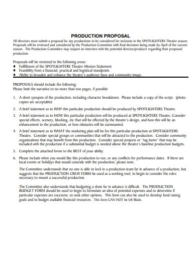 15+ Production Proposal Templates - PDF