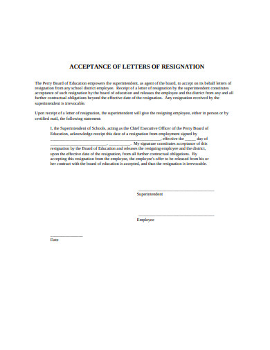 12+ Acceptance of Resignation Letter Templates in Word | Pages | PDF
