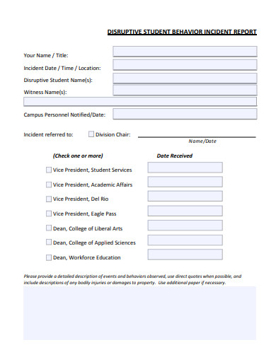 15+ Behavior Incident Report Templates - Google Docs, Word, Pages, PDF