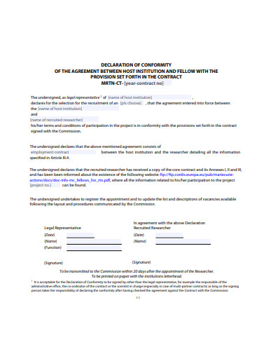 16+ Declaration Agreement Templates - PDF