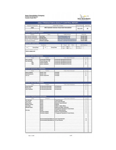 10+ Production Daily Report Templates in Word | Google Docs | Apple ...