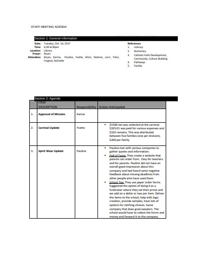 16+ Staff Meeting Agenda Templates in Word | Pages | PDF | XLS