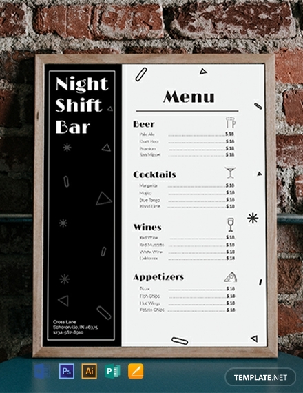 Drinks Menu 16 Free Templates In Illustrator PSD MS Word 