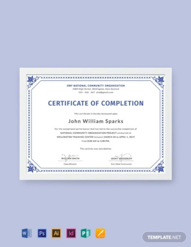 15+ Project Completion Certificate Templates - AI, InDesign, Word ...