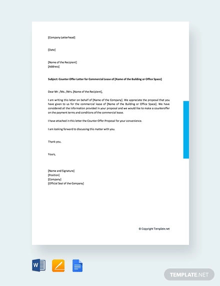 Counter Offer Letter Template 12 Free Word PDF Format Download 