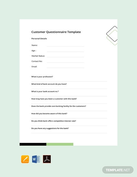 32+ Questionnaire Templates in Word Format