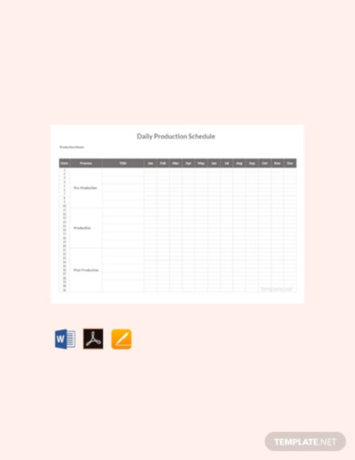 18+ Production Schedule Templates - Google Docs, Google Sheets, Pages ...