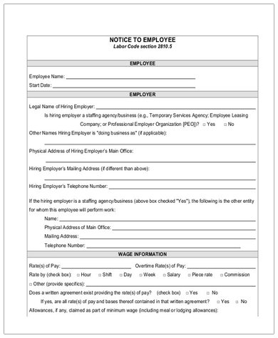 Employee Notice Templates - Google Docs, MS Word, Pages, PDF