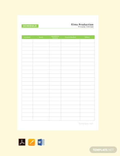 18+ Production Schedule Templates - Google Docs, Google Sheets, Pages ...