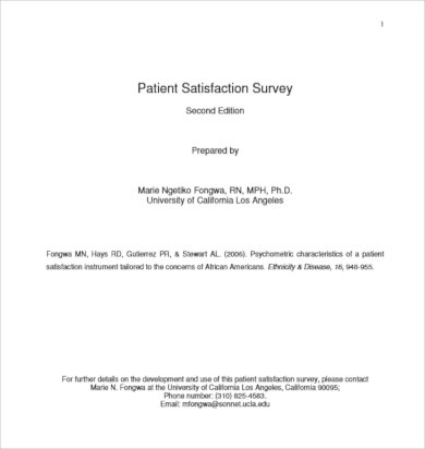 9+ Patient Satisfaction Survey Templates - Word, PDF, Google Docs ...