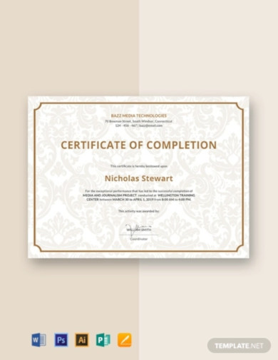 15+ Project Completion Certificate Templates - AI, InDesign, Word ...