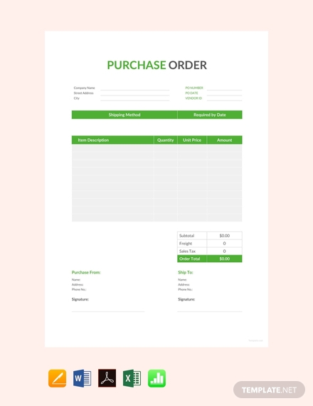 10+ Best Purchase Order Templates - Sample, Example, Format