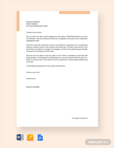 15+ Best Resignation Letter Templates in Google Docs | Word | Pages | PDF