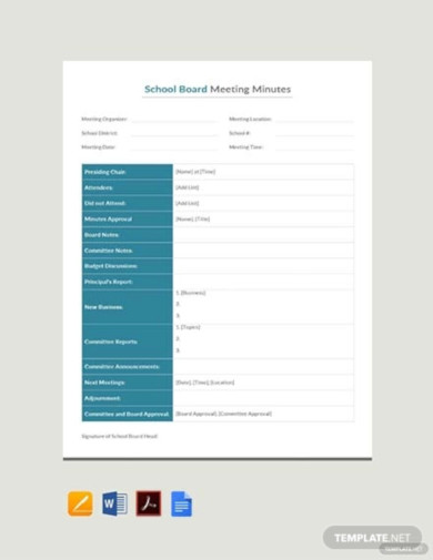 12+ School Meeting Minutes Templates - Google Docs, Word, Pages, PDF