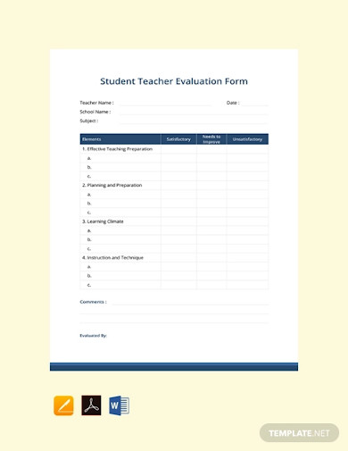 27 Evaluation Form Templates Google Docs Word Pages PDF