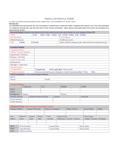 10+ Travel Agency Form Template - PDF