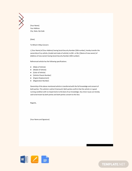 13+ Ownership Transfer Letter Templates - Sample, Example, Format