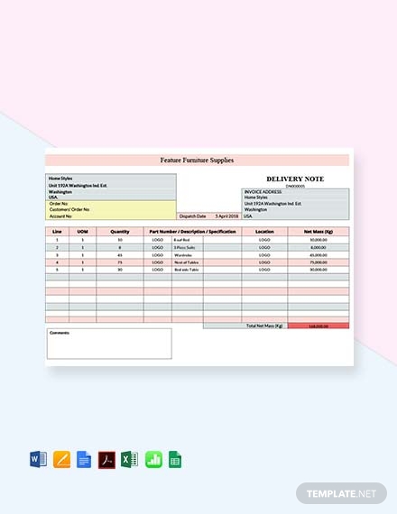 21+ Delivery Note Templates - MS Excel, MS Word, Numbers, Pages ...