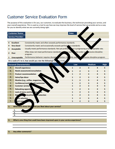 7+ Customer Evaluation Form Templates - PDF
