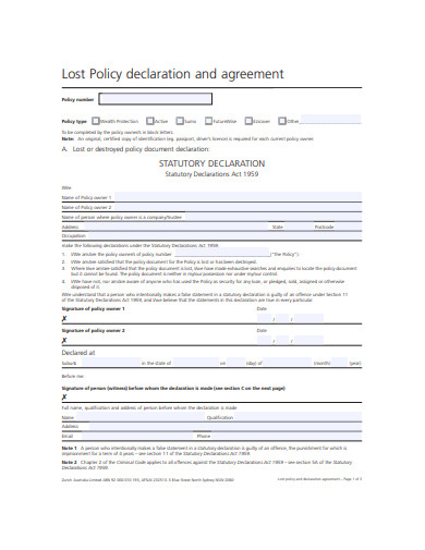16+ Declaration Agreement Templates - PDF