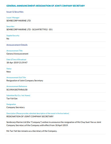 16+ Announcement of Resignation Templates in PDF | DOC