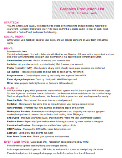 17+ Production List Templates - PDF