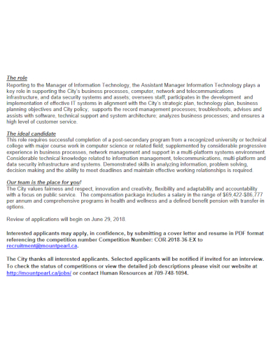 10+ Assistant Manager Job Description Templates - Google Docs, Word ...