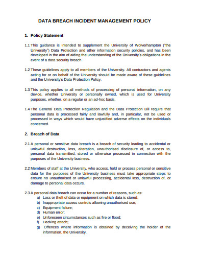 13+ Incident Management Policy Templates - PDF