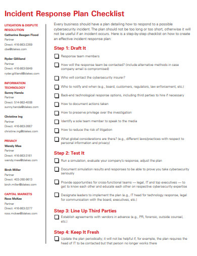 9+ Incident Response Checklist Templates - PDF