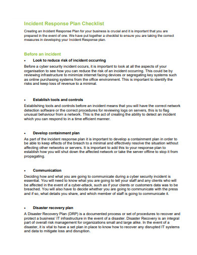 15 Incident Response Plan Templates Google Docs Word Pages PDF