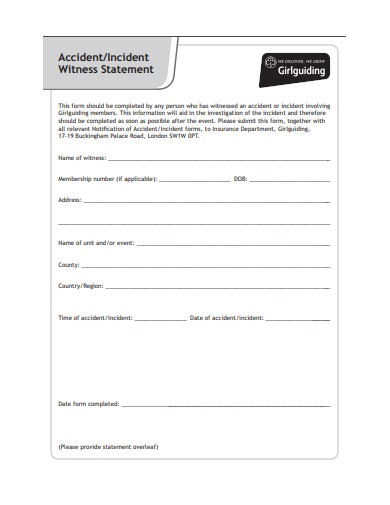 5+ Incident Statement Form Templates - PDF