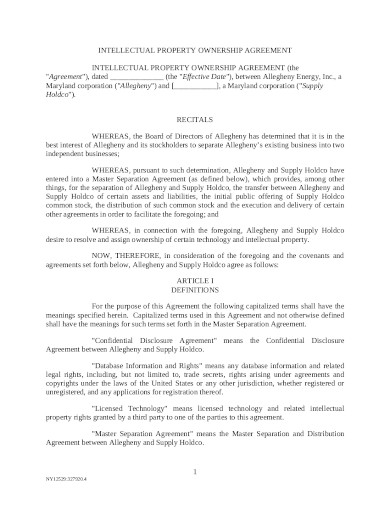 17+ Intellectual Property Agreement Templates - PDF, DOC