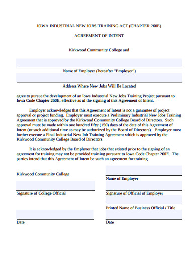 7+ Intent Agreement Templates - PDF