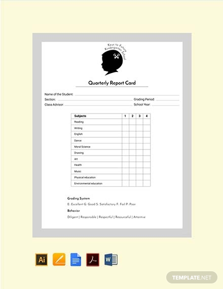 9+ Preschool Report Card Templates - Illustrator, Numbers, Publisher ...