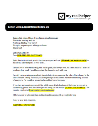 18+ FREE Real Estate Letter Templates in PDF | Google Docs | Word | Pages