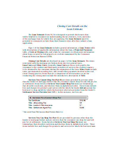 14+ Loan Estimate Templates - PDF