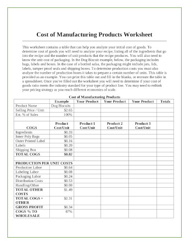 14+ Production Worksheet Templates - PDF
