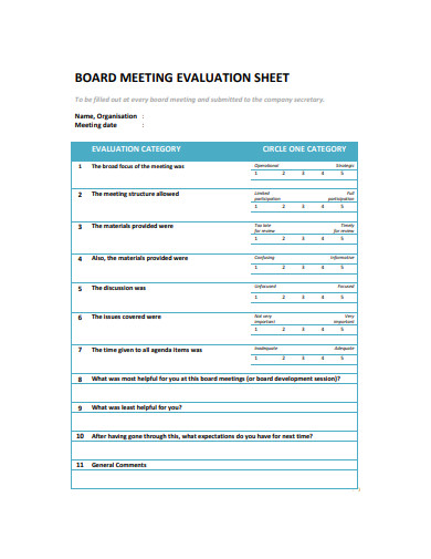 19+ Meeting Evaluation Templates - PDF