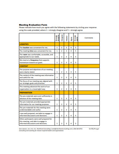 19+ Meeting Evaluation Templates - PDF