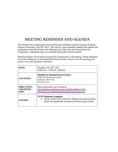 11+ Meeting Reminder Templates in PDF | DOC