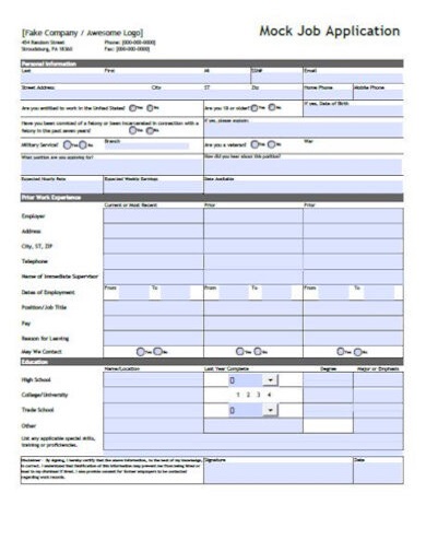 10+ Job Application Form Templates - Google Docs, Word, Pages, PDF
