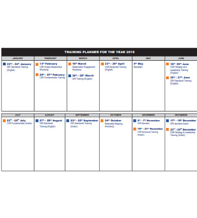 11+ Training Planner Templates - PDF