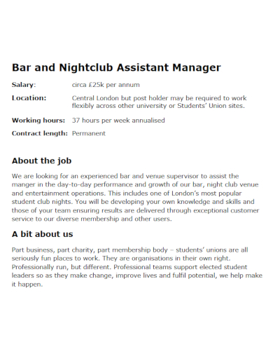 10+ Assistant Manager Job Description Templates - Google Docs, Word ...