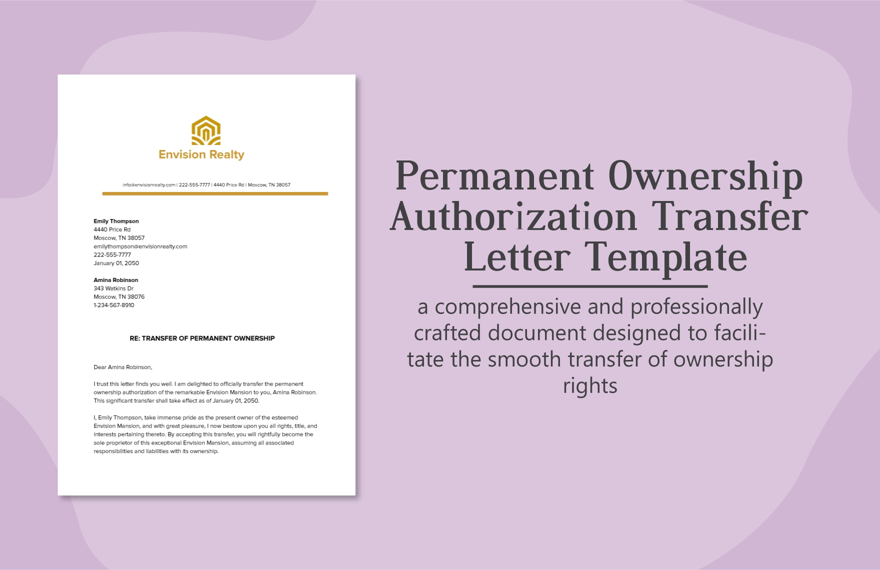 13+ Ownership Transfer Letter Templates - Sample, Example, Format