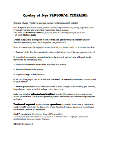 27+ Personal Timeline Templates - PDF