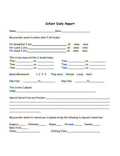 6+ Preschool Daily Report Templates in PDF