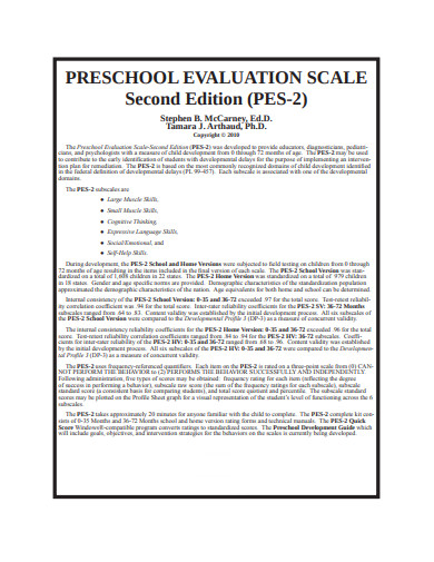 12+ Preschool Evaluation Templates in PDF | DOC